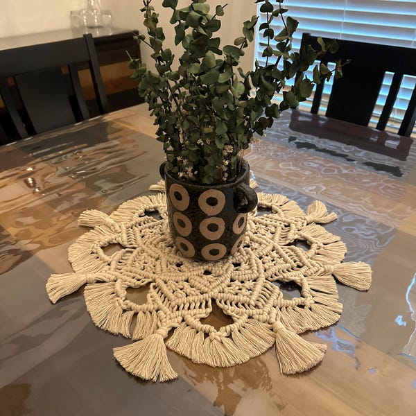 Macrame Table Centerpiece Charger, Round Runner, Wedding Color ...