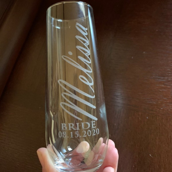Stemless Champagne Flutes Etched - Custom Stemless Champagne Glasses ...