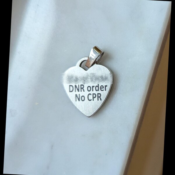 Pre-engraved DNR Medical Alert Necklace, Stainless Steel, P1 - Etsy