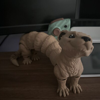 Ferret Fidget Toy Articulating Poseable 3D Printed Pet and Desktop ...