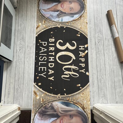 Personalised 30th Happy Birthday Banner 30th Birthday Decorations Happy ...