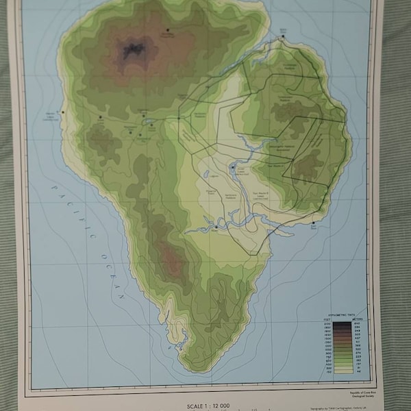 Jurassic Park Map Minimalist Poster Isla Nublar Movie Film Print ...