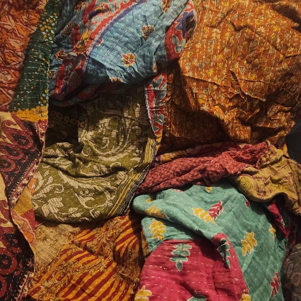 Wholesale Lot Vintage Kantha Quilt, Sari Coverlet, Sundance Kantha ...