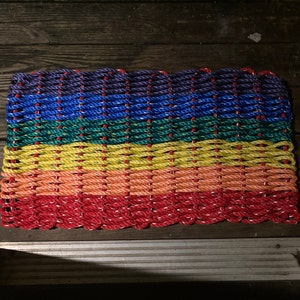 Rainbow Rope Mat Made With Lobster Rope - Etsy