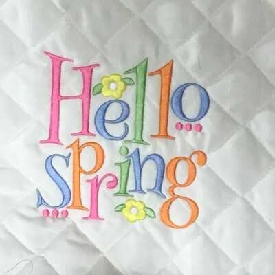 Hello Spring design 1 Machine Embroidery Design 4x4 5x7 6x10 Sizes ...