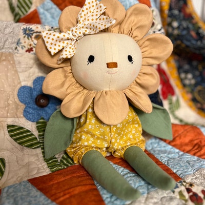 Stuffed Flower Doll Sewing Pattern Soft Toy Instant Download Pdf Cuddly ...