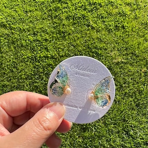 Handmade Creative Earring Multi-color Butterfly Earrings Pearl - Etsy