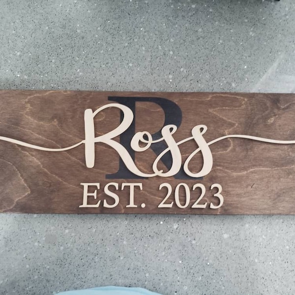 Monogram Sign: Last Name Wall Decor - Personalized Wedding Gift - Etsy