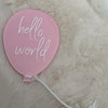 Personalised Acrylic Disc, Hello World Acrylic Disc, Baby Announcement ...