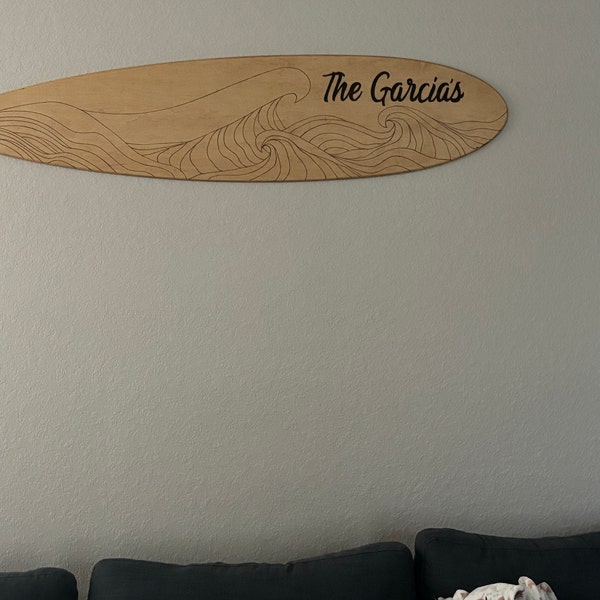 Handcrafted Wooden Wave & Surfer Arch Boho Coastal Art for Your Home ...
