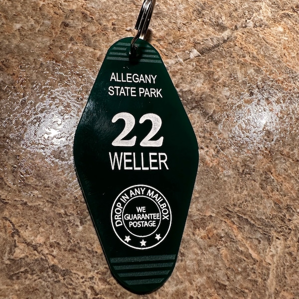 Custom Retro Motel Key Fob, YOUR CUSTOM TEXT, Custom Keychain ...