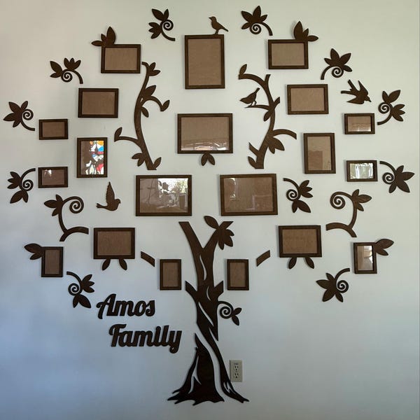 Wooden Family Tree With 20 Picture Frames (8.2х6.1 Feet/250х190 Cm ...