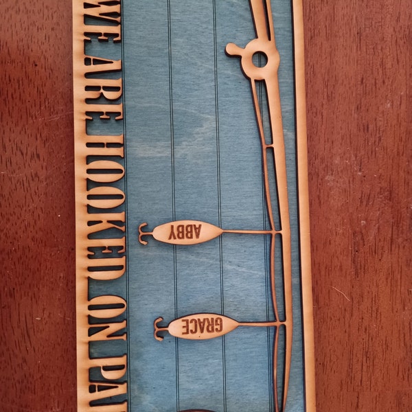 Hooked on Grandpa Personalized Father's Day Sign Hooked on Dad Fishing ...