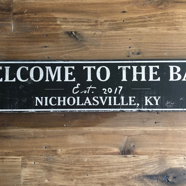 Custom Farm Est Date City State Sign - Rustic Hand Made Distressed ...