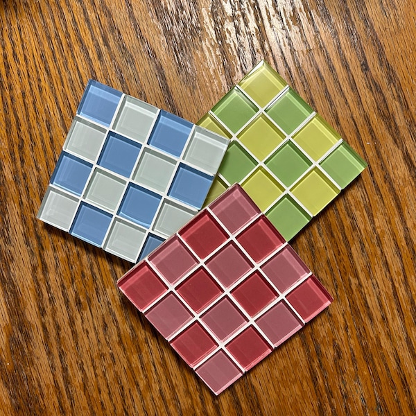Glass Tile Coaster | Handmade Drink Coaster | Square Coaster ...