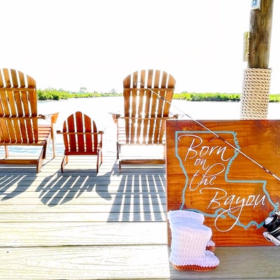 Painted Born on the Bayou Sign Louisiana Sign Louisiana Wall Art ...