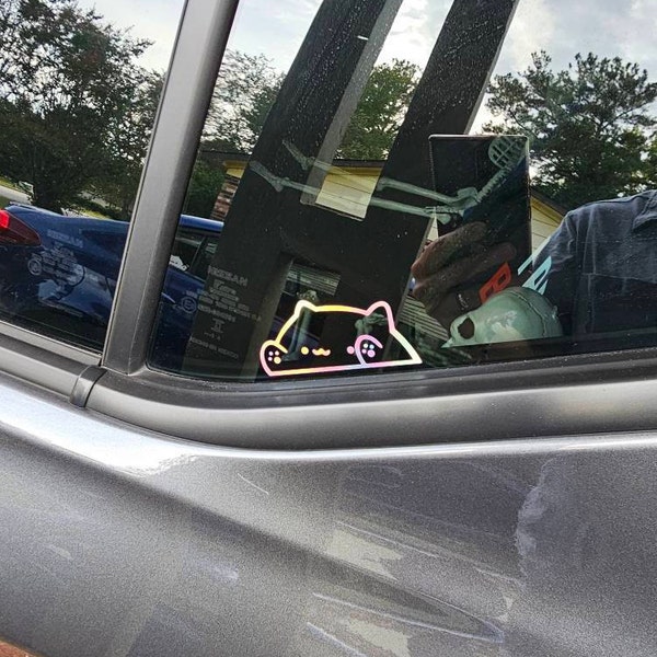 Peeking Bongo Cat Car Planner Laptop Cup Vinyl Decal Sticker - Etsy