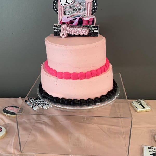 Girly Race Car Cake Topper: Pink Racing Birthday Decor - Etsy