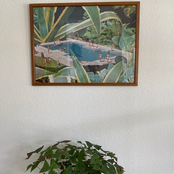 Swimming Pool Print, Summer Art, Botanical Print, Large Wall Art, Extra ...