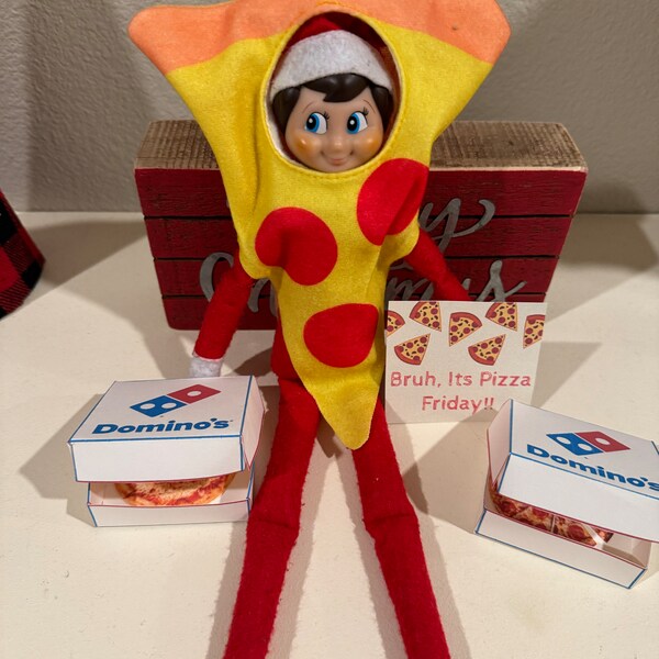 Christmas Elf Sized Pizza With Box - Elf Prop Idea - Digital Download ...