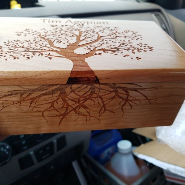Small 8x4x3 Personalized Tree of Life Memory Box, Family Tree Keepsake ...