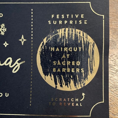 Personalised Christmas Gold Foil Scratch Gift Voucher, Gold Foil ...