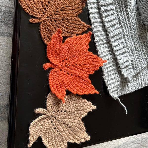 Crochet Pattern, Crochet Maple Leaf Aplique, Coaster, Decoration ...