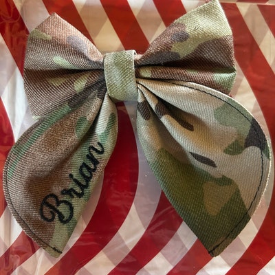 Patriotic RWB Name Tape Bow, Military Bow, Personalized, Air Force Bow ...