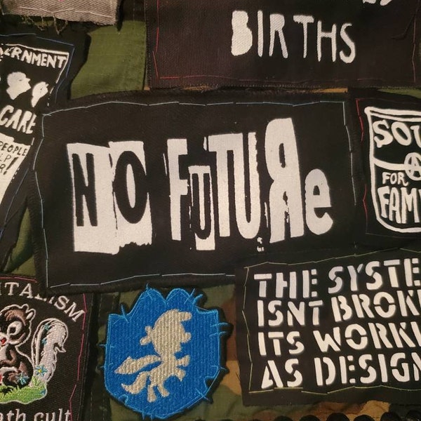 No Future Black Cotton Punk Patch Punk Rockers UK London 1977 - Etsy