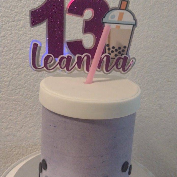 Boba Birthday Banner,boba Tea,3d Banner,milk Tea,pearl Tea,bubble Tea ...