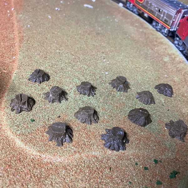 Model Railroad HO Scale TREE STUMPS Uncoloured 8mm Diameter Scale Tree ...