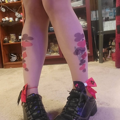 Ladybug Tattoo Tights, Semi-sheer Tights, Ladybugs Printed Tights ...