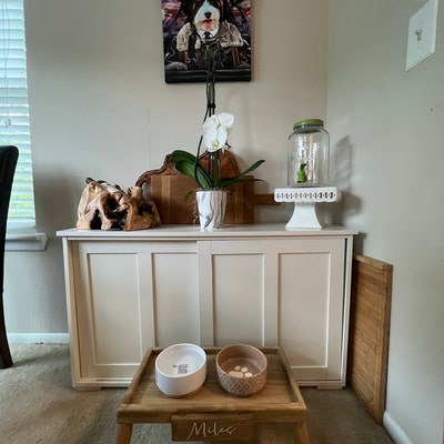 Dog Food Table Stand Dog Dinner Table Elevated Rustic Farmhouse Dog ...