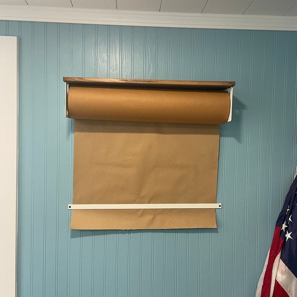 Wall Mounted Paper Roll, Kraft Paper Dispenser, Cafe Display, Rustic ...