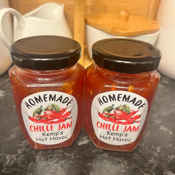 39 Personalised Jar Labels, Stickers, Ideal for Chutney, Chilli Jam ...