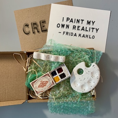 Palette and Matchbox Paint Set, Plastic-free, Handmade Art Supplies ...