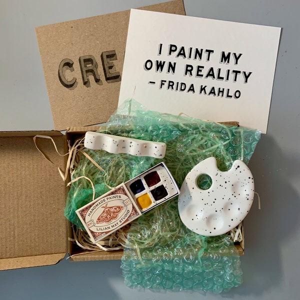 Palette and Matchbox Paint Set, Plastic-free, Handmade Art Supplies ...