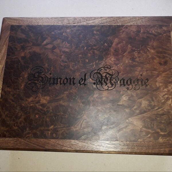 Large Walnut Wood Inlaid Document Box Memory Box Personalized Keepsake ...