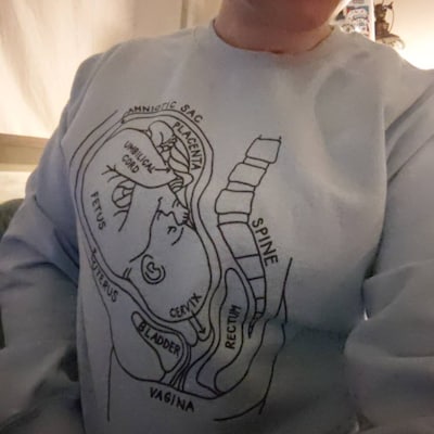 Pregnancy Anatomy Sweatshirt, Fetus in Utero, Midwife Gift, OBGYN ...