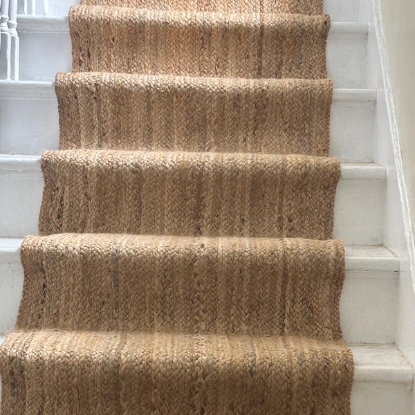 Jute Stairs Runner Natural Fiber Jute Runner Rug Vintage Style CUSTOM ...