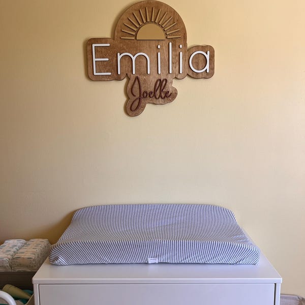 Boho Name Sign, Nursery Name Sign, Sun Nursery Decor, Boho Sun Name ...