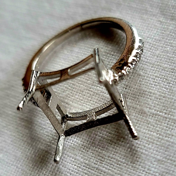 925 Sterling Silver Square Ring Setting, Square 7, 8, 9, 10 Mm Ring ...