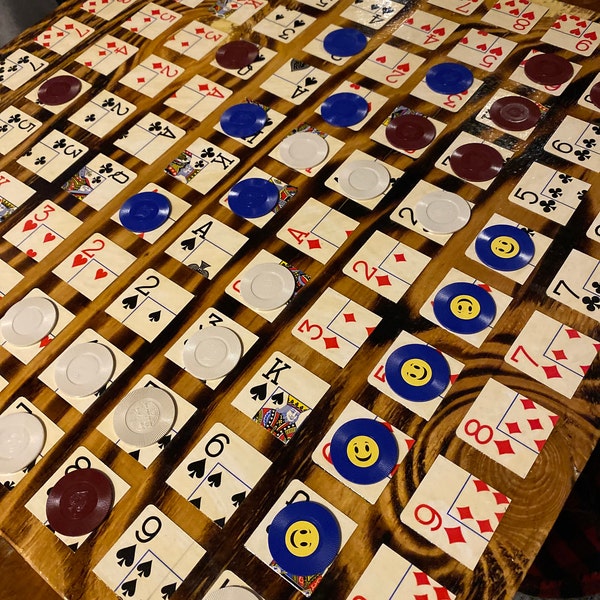 Handmade Wood Burned Sequence Game Board: 24-inch Square - Etsy