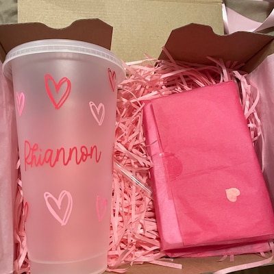 Gift Box for Her, Personalised Gift, Cold Cup, Personalised Cold Cup ...