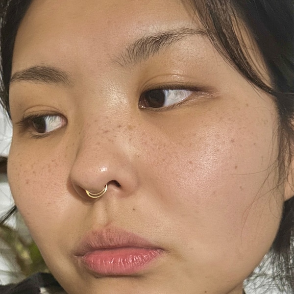 Half Moon Nose Ring, 14k SOLID GOLD Septum Earring, Solid Gold Nose ...