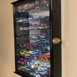 7 Adjustable Shelves Mirror Back 1/64 Diecast Model Cars Display Case ...