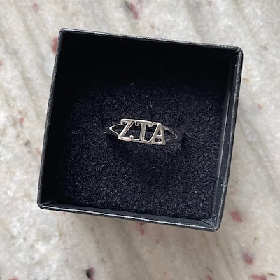Zeta Tau Alpha Sterling Silver Ring // ZTA Sorority Jewelry // Sorority ...
