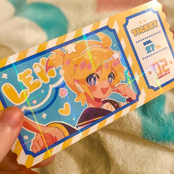 Kagamine Rin Len - Hologram Ticket | Badge | A6 Print - Etsy