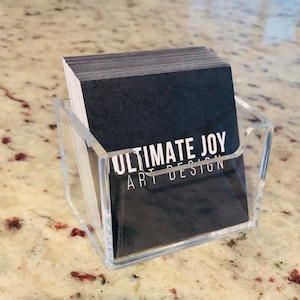 Set of 3 Square Business Card Holder business Card Display Office Desk ...