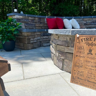 Personalized Fire Pit Rules Sign, Engraved Garden Decor, Fire Pit Decor ...